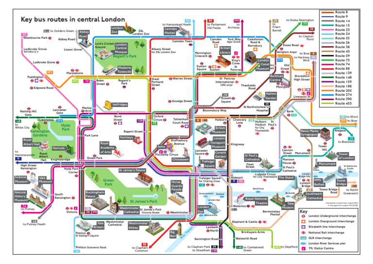 Key Bus Routes in Central London | PDF | London | Transport