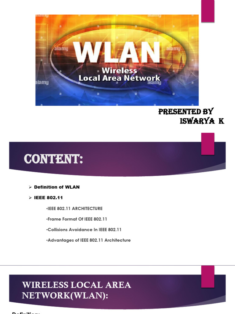 WLAN IEEE 802.11 Computer Networks SEMINAR | PDF | Wireless Lan | Ieee 802.11