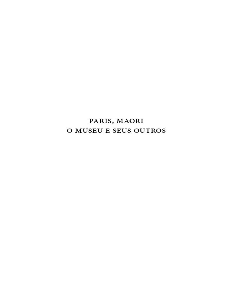 Vincent Nina Paris, Maori O Museu e Seus Outros | PDF | Museu ...