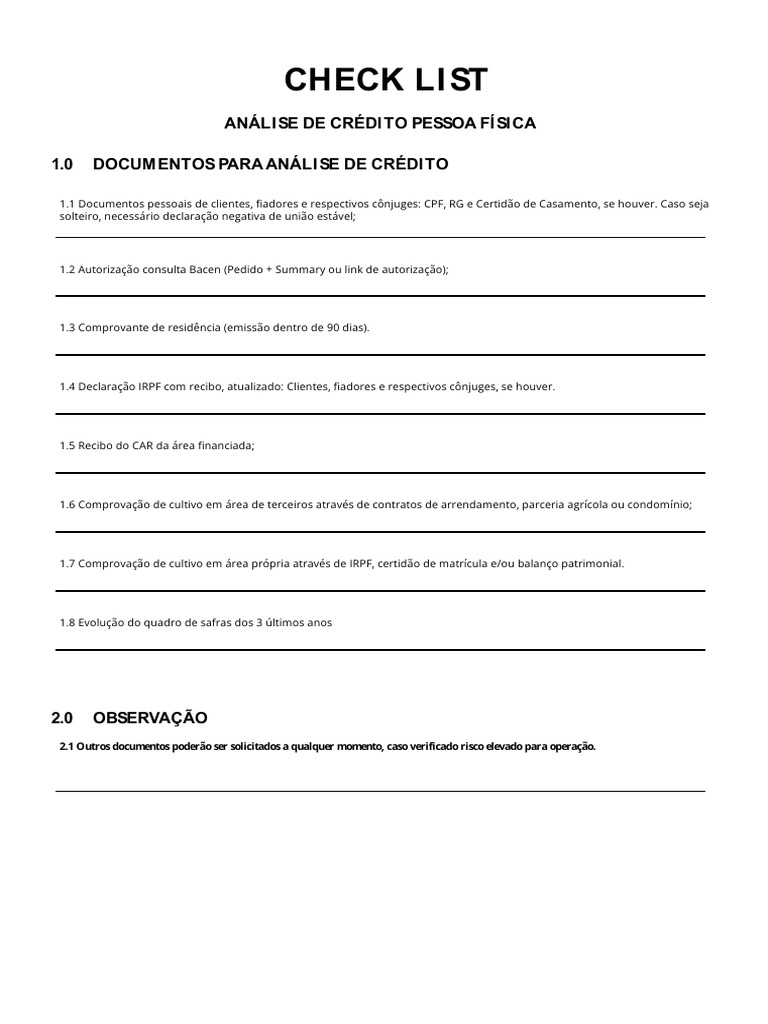 Check List - CPF | PDF