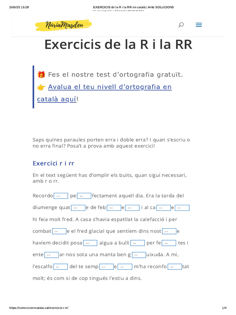 Exercicis de La R I La RR en Català - Amb Solucions | PDF