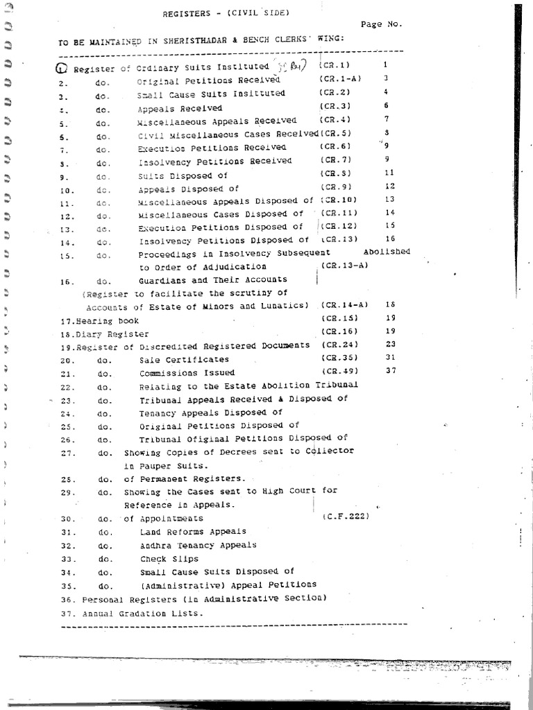 Civil Side Regist | PDF