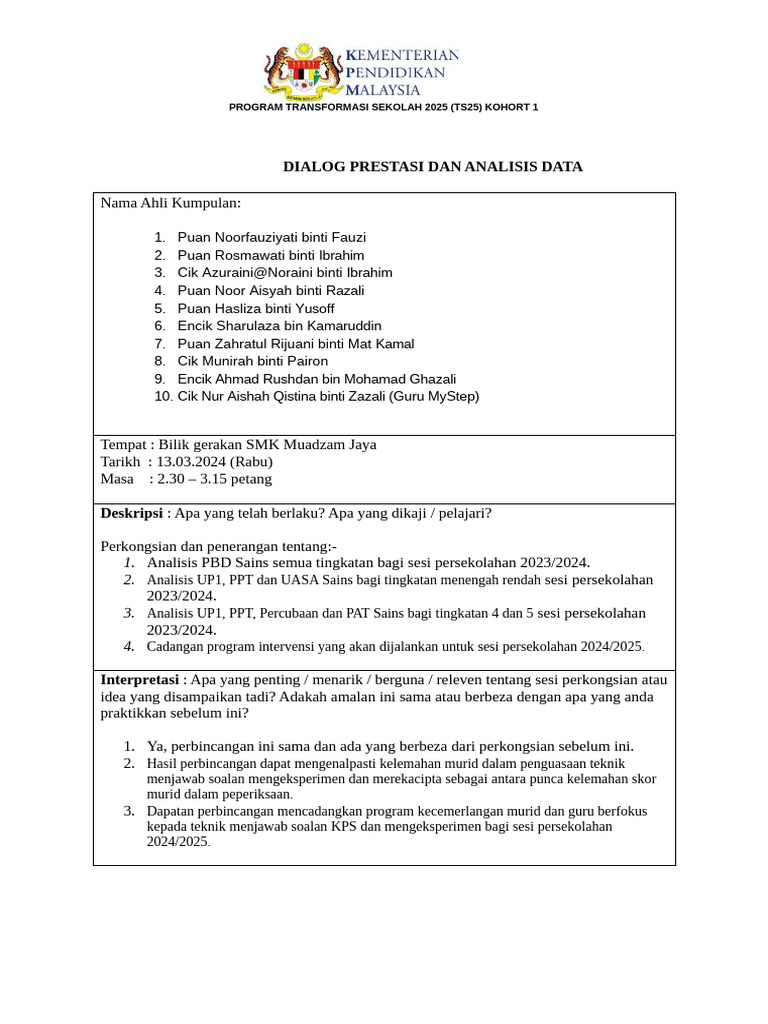PLC Sains 1 DP Dan Analisis Data 2023 | PDF