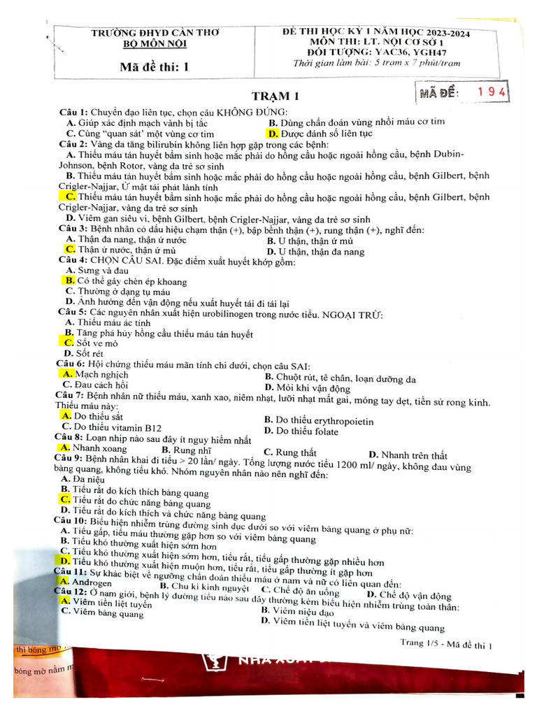 GH47 đề 1 | PDF
