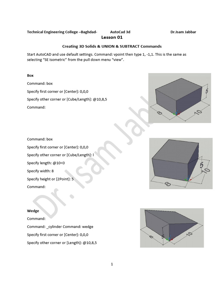 AutoCad3d DR - Isam 1 | PDF