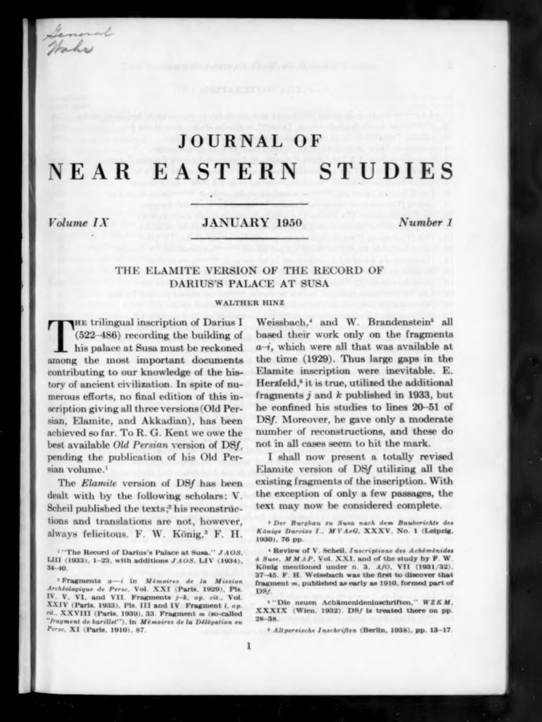 Journal of Near Eastern Studies 1950-01 Vol 9 Iss 1 | PDF
