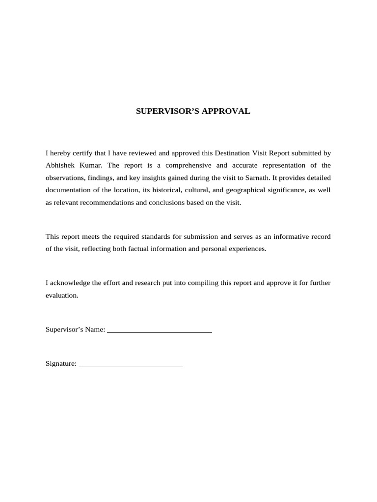 Supervisors Signature | PDF