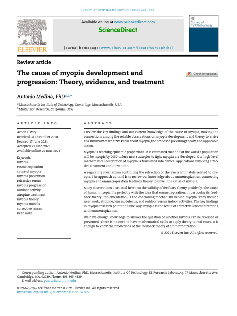 1 s2.0 S0039625721001429 Main | PDF | Myopia | Visual Acuity