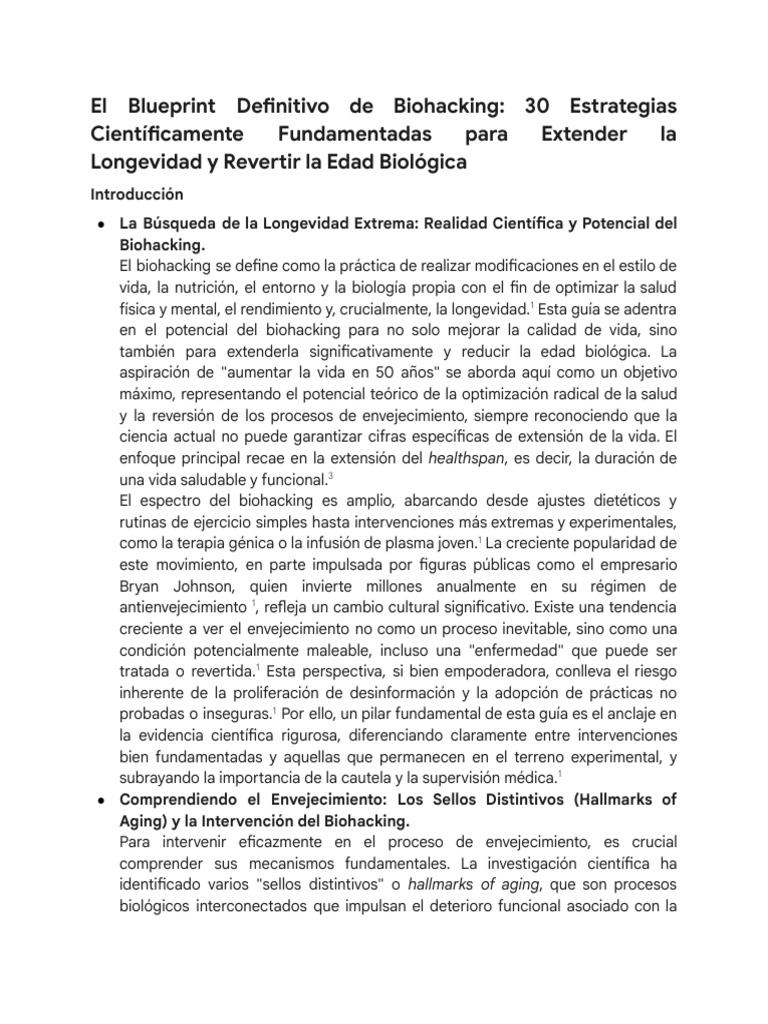 Biohacking Extensión de Vida Máxima | PDF | Dieta | Nutrición