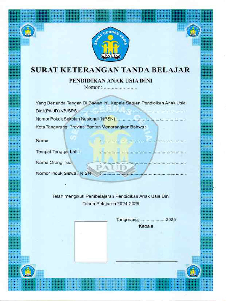 Surat Keterangan Tanda Tamat Belajar | PDF
