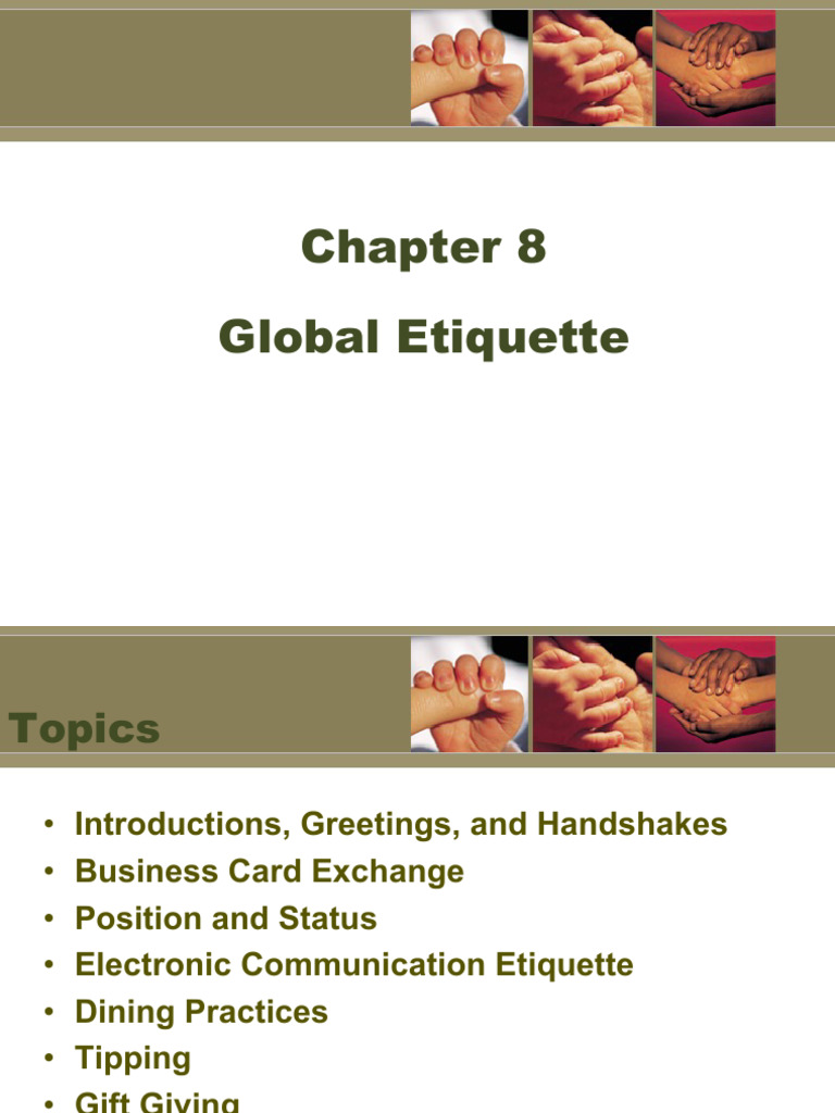 Ch.9 Global Ettiquete | PDF | Gift | Etiquette