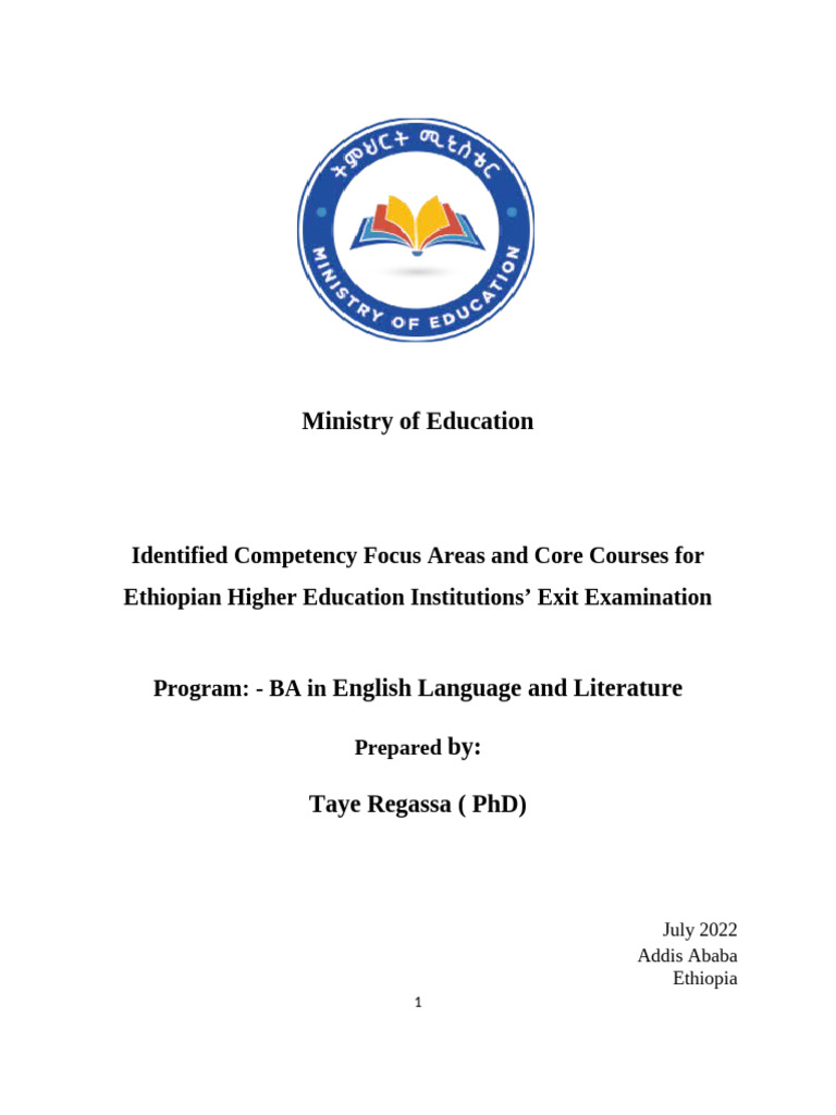 Identified Competencies, BA in English Language and Literature | PDF ...