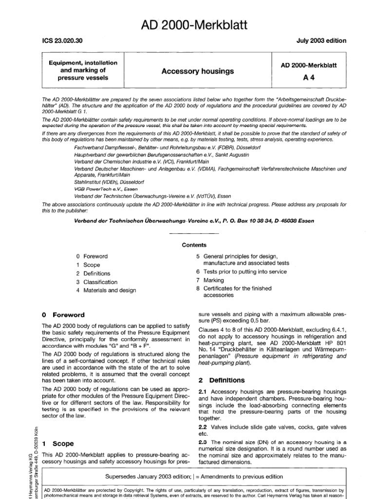 AD 2000-Merkblatt A 4 Englisch | PDF