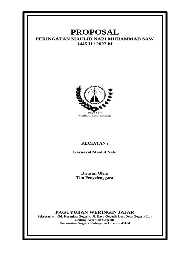 Proposal Karnaval Maulid Nabi 1445 H | PDF