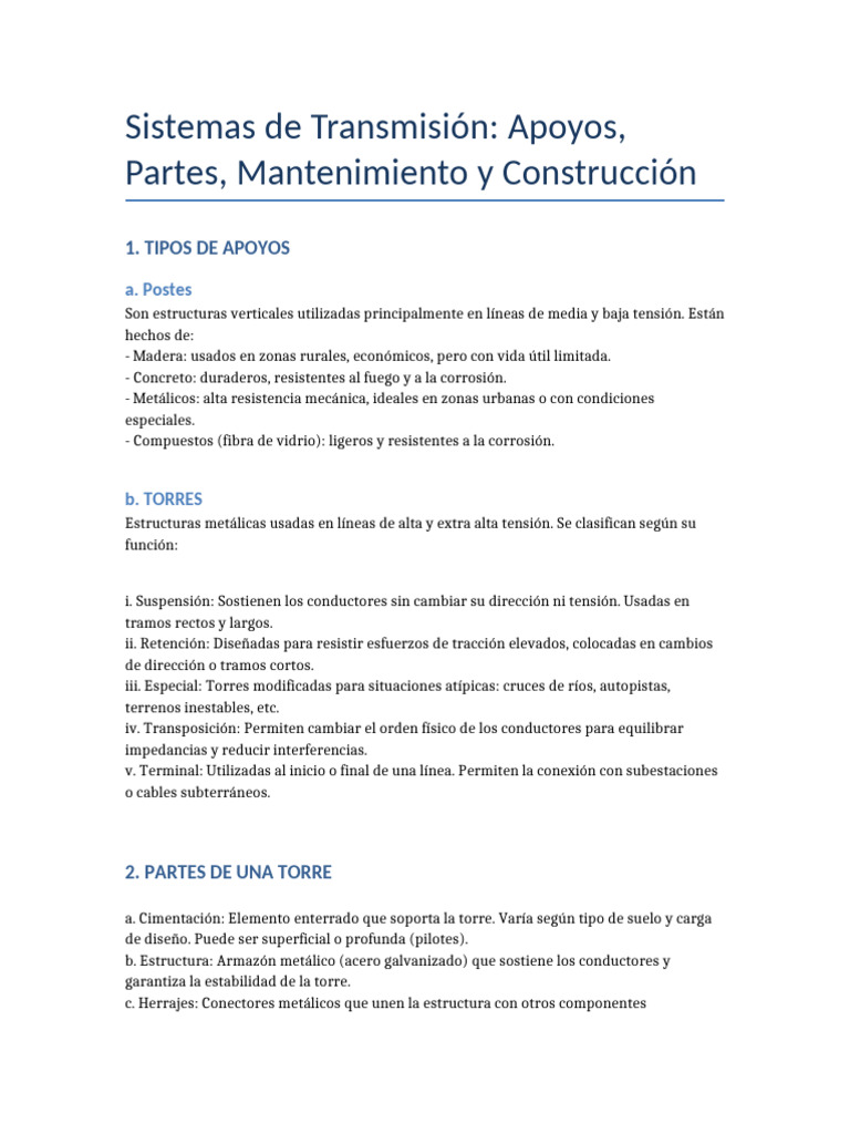 Tipos de Torres y Sistemas de Transmision | PDF | Aislador ...