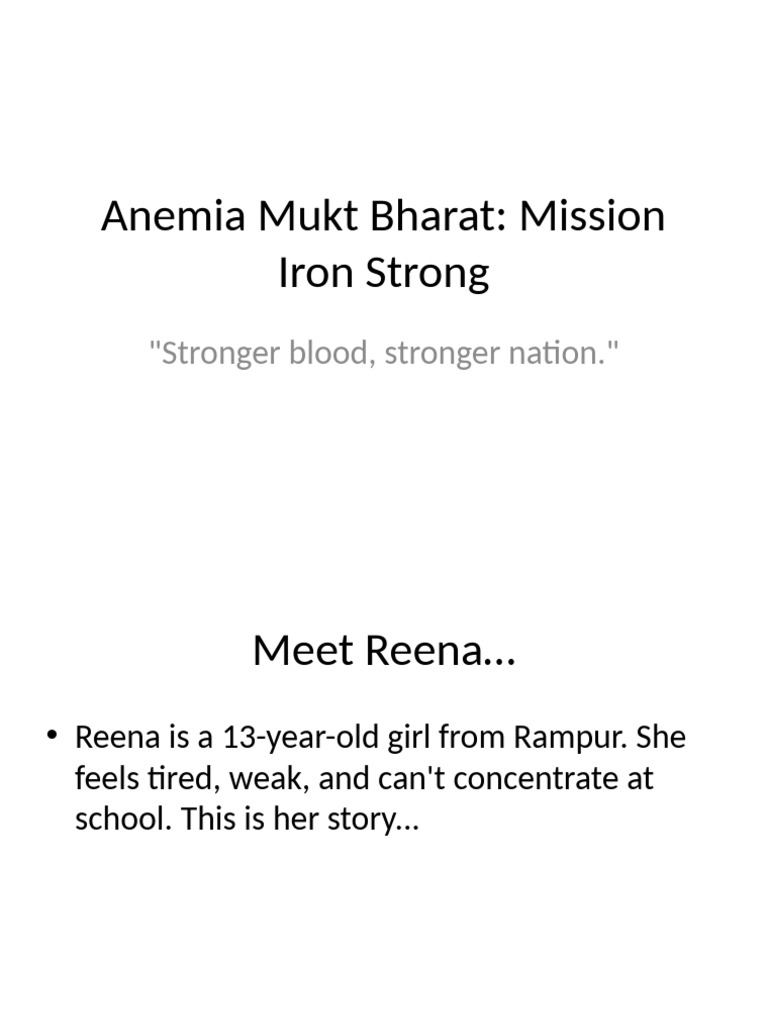 Anemia Mukt Bharat: 6x6x6 Strategy Overview | PDF