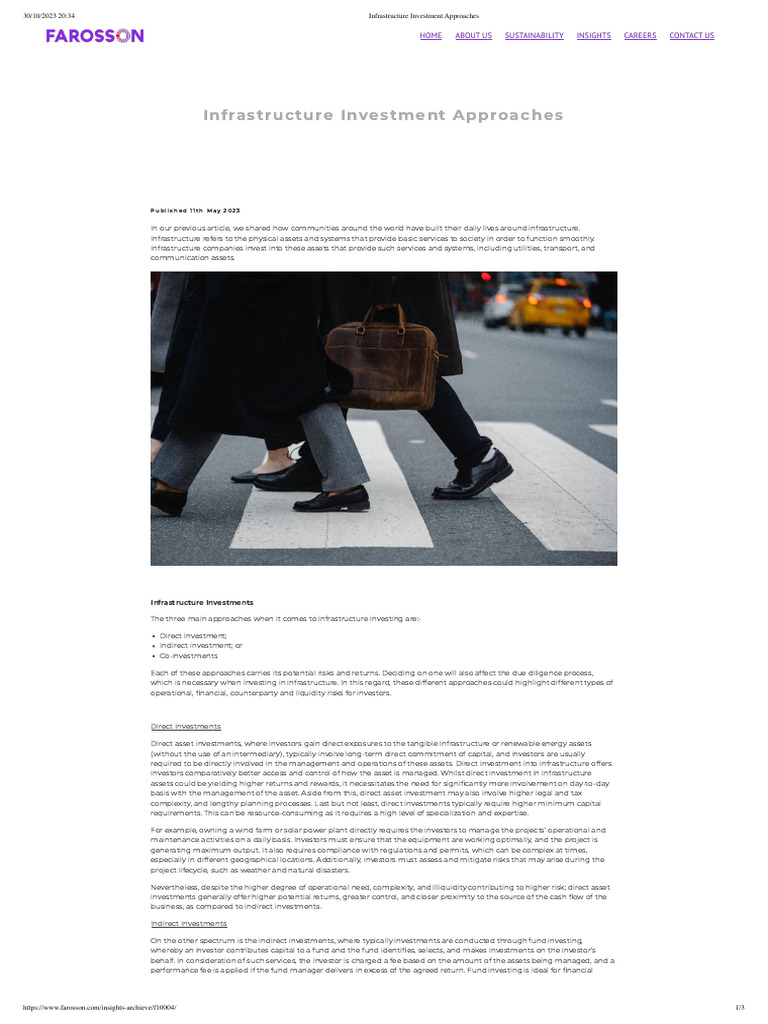Infrastructure Investment Strategies Explained | PDF | Investing ...