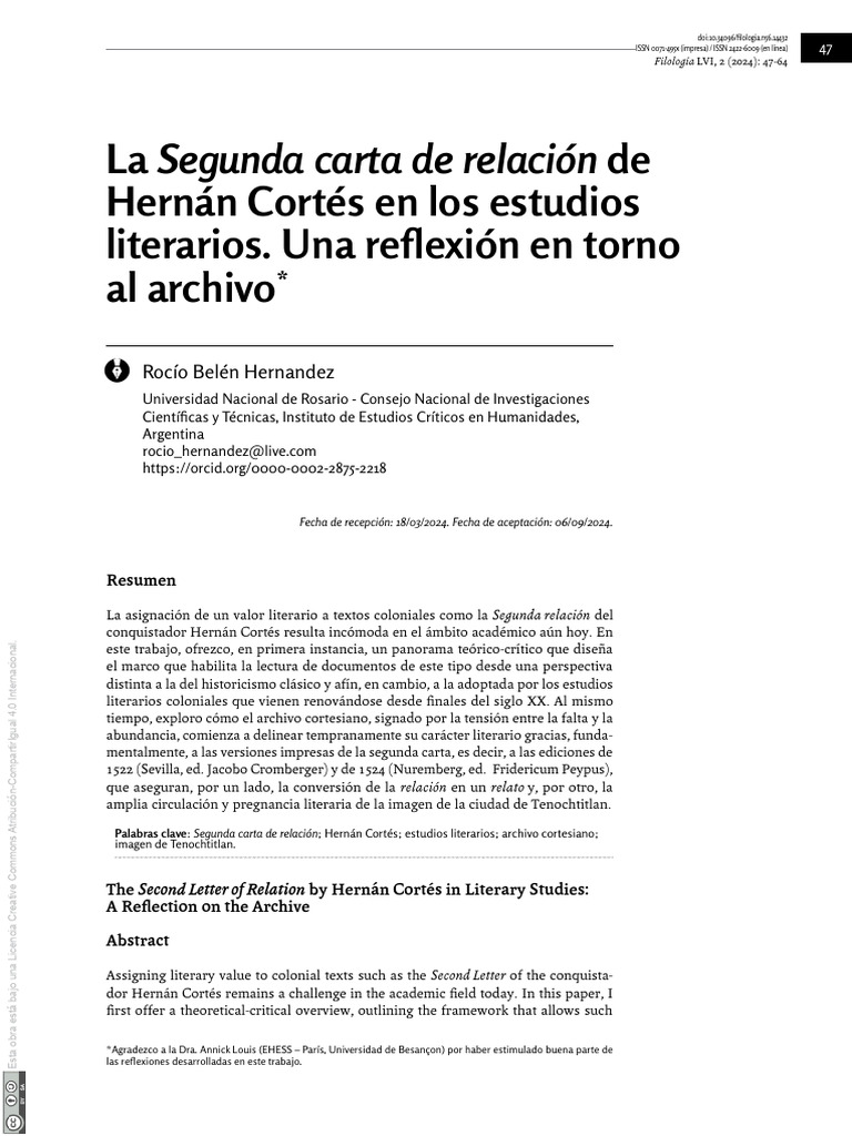 La Segunda carta de relación de Hernan Cortes | PDF | Educación en ...