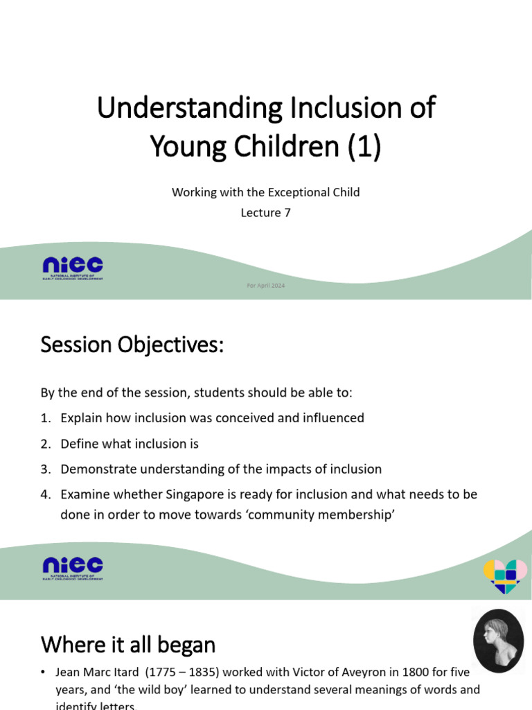Lecture 7.1 - Understanding Inclusion of Young Children | PDF ...
