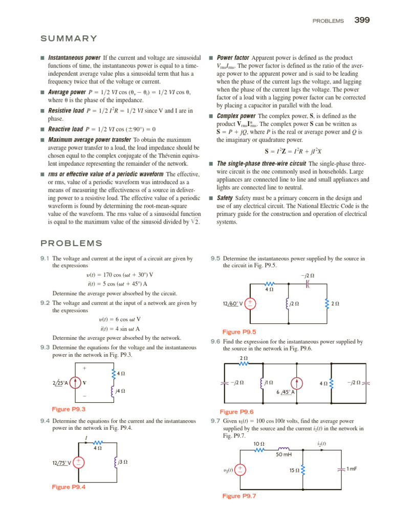 Ejercicios Potencia IRWIN | PDF | Ac Power | Root Mean Square