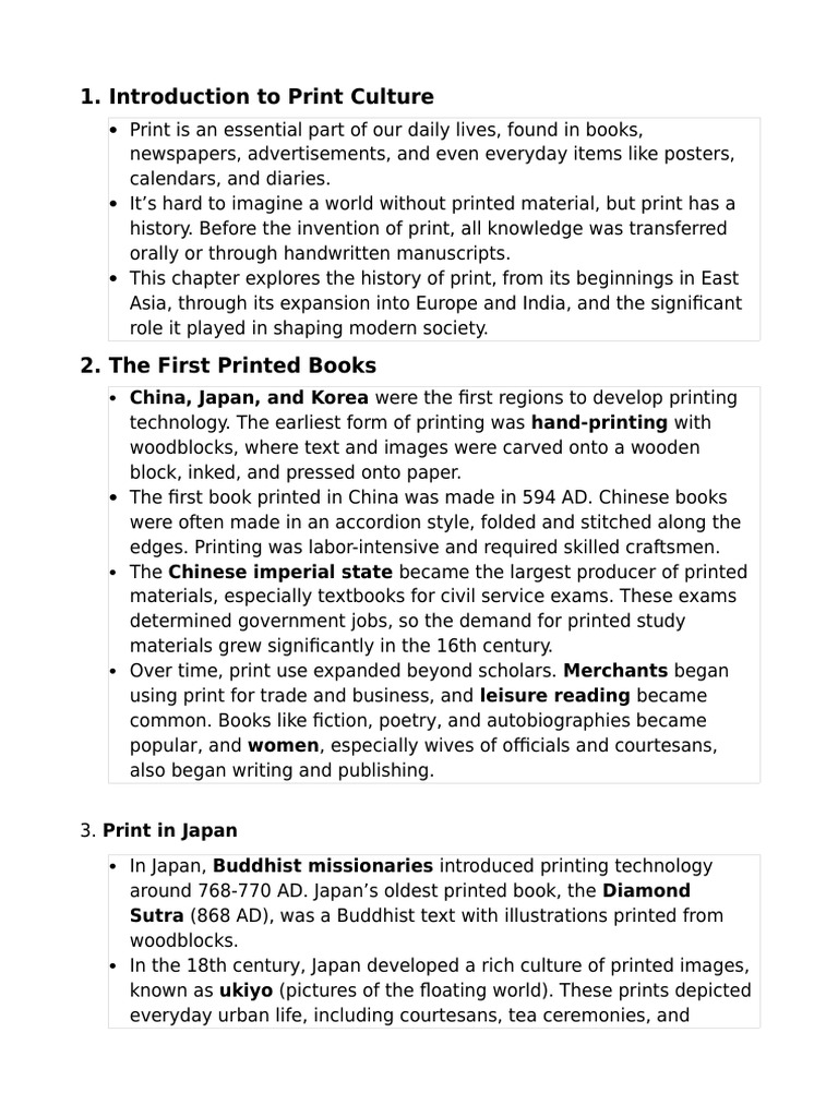 History and Impact of Print Culture | PDF | Printing | Books
