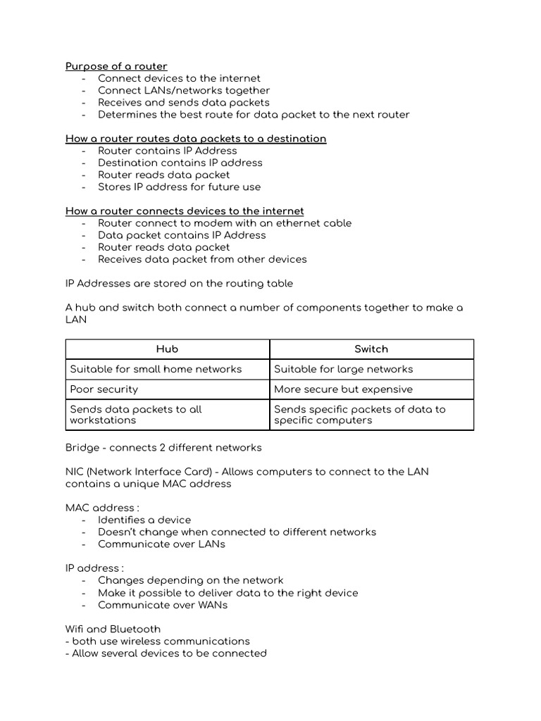 ICT IGCSE Chapter 4 Theory Notes | PDF | Computer Network | Router ...