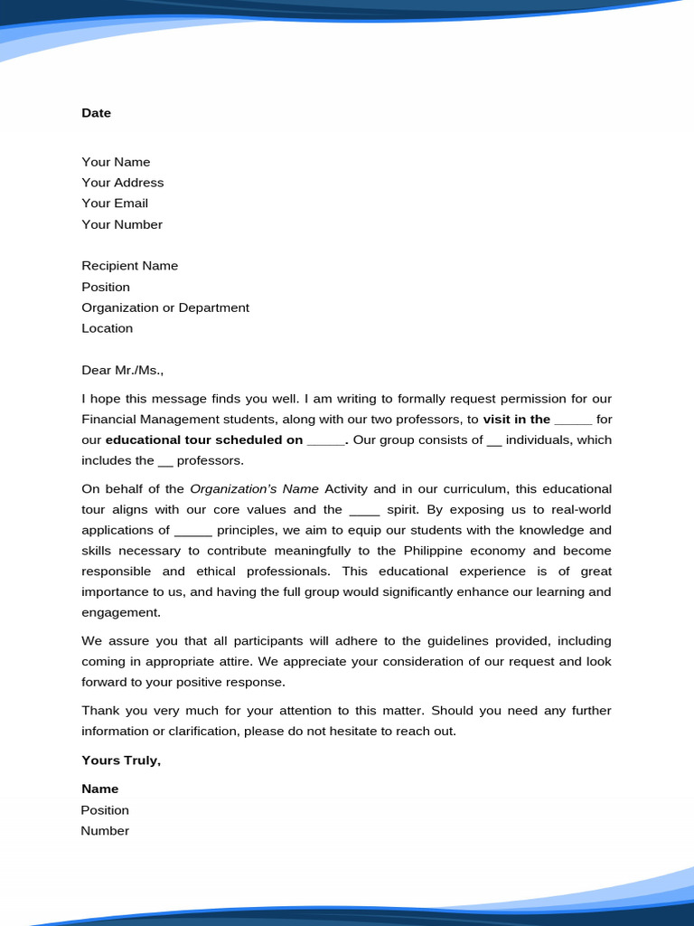 Request Letter - Sample | PDF