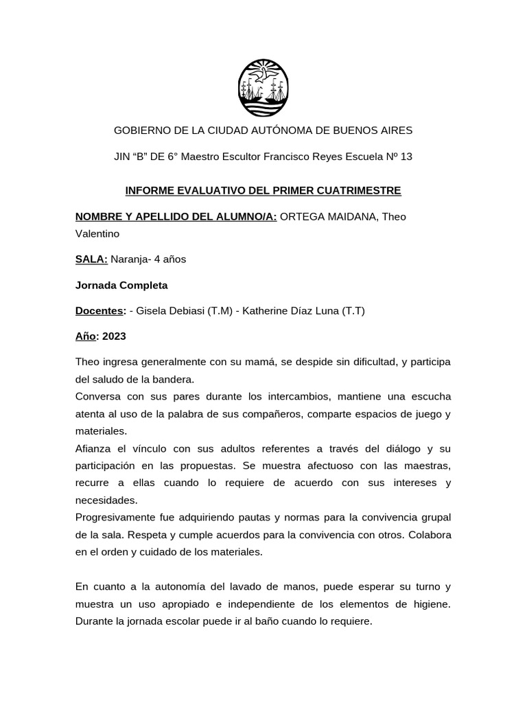 Informe 1 Cuatri Theo | PDF