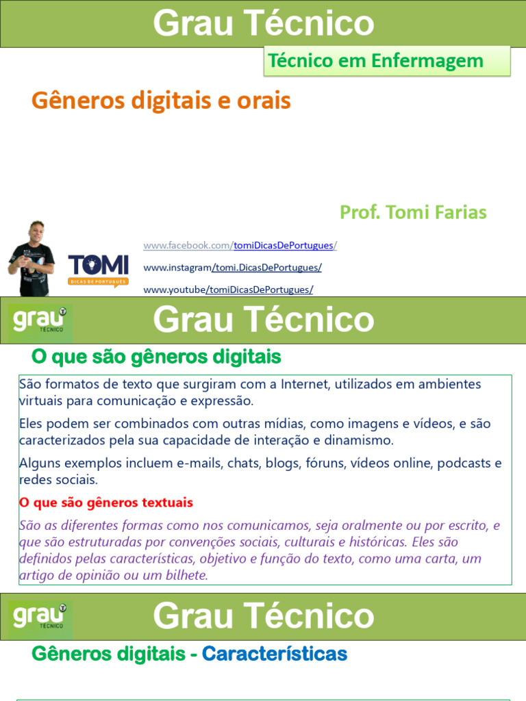 Gêneros Digitais na Enfermagem: Definições e Exemplos | PDF | Internet ...