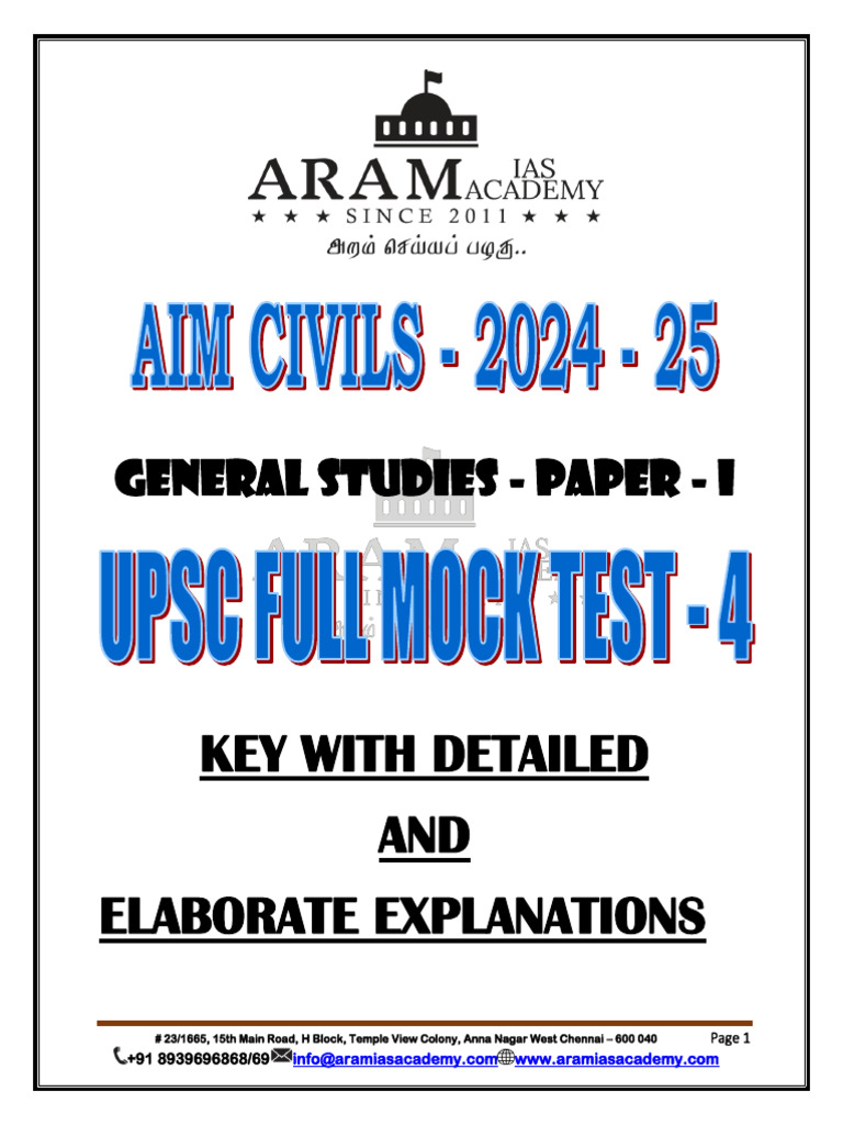 Full Mock Test - Paper - I - Test - 4 - Explantions Final | PDF ...