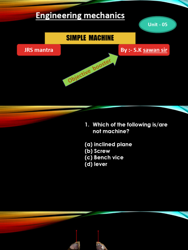 Simple Machine + Exam Fuel by Sawan Sir | PDF | Force | Mechanical ...