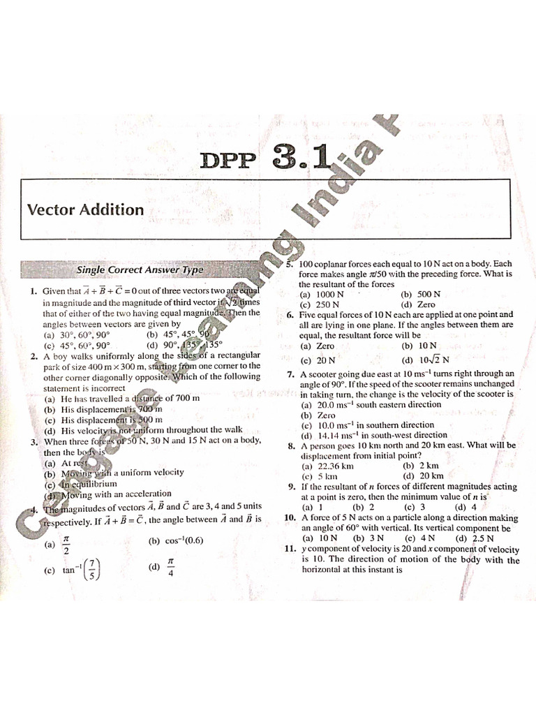 DPP Vectors Aakash | PDF