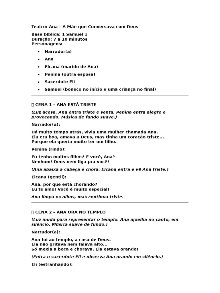 Ana: A Mãe que Orava com Fé | PDF
