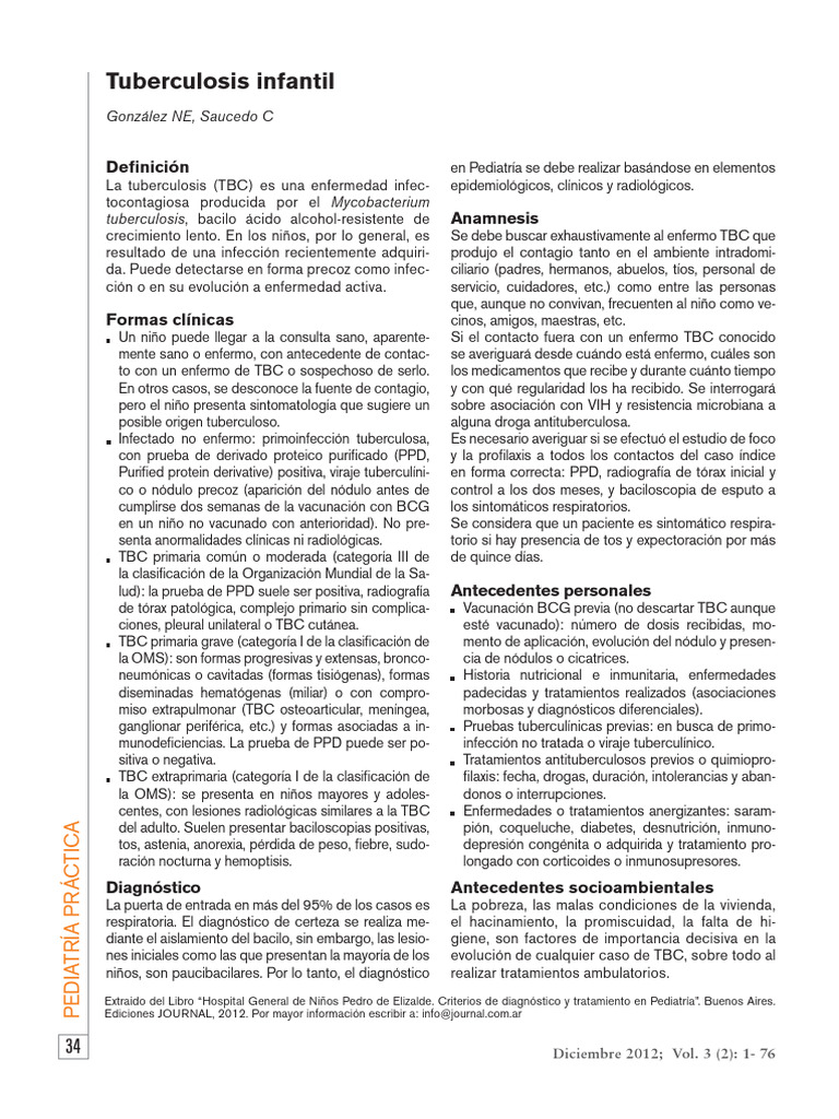 TBC Infantil | PDF | Tuberculosis | Mycobacterium
