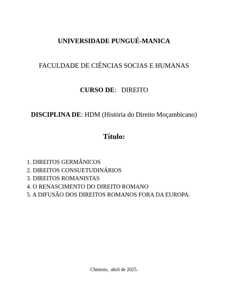 História dos Direitos: Germânicos a Romanos | PDF | Direito Civil ...
