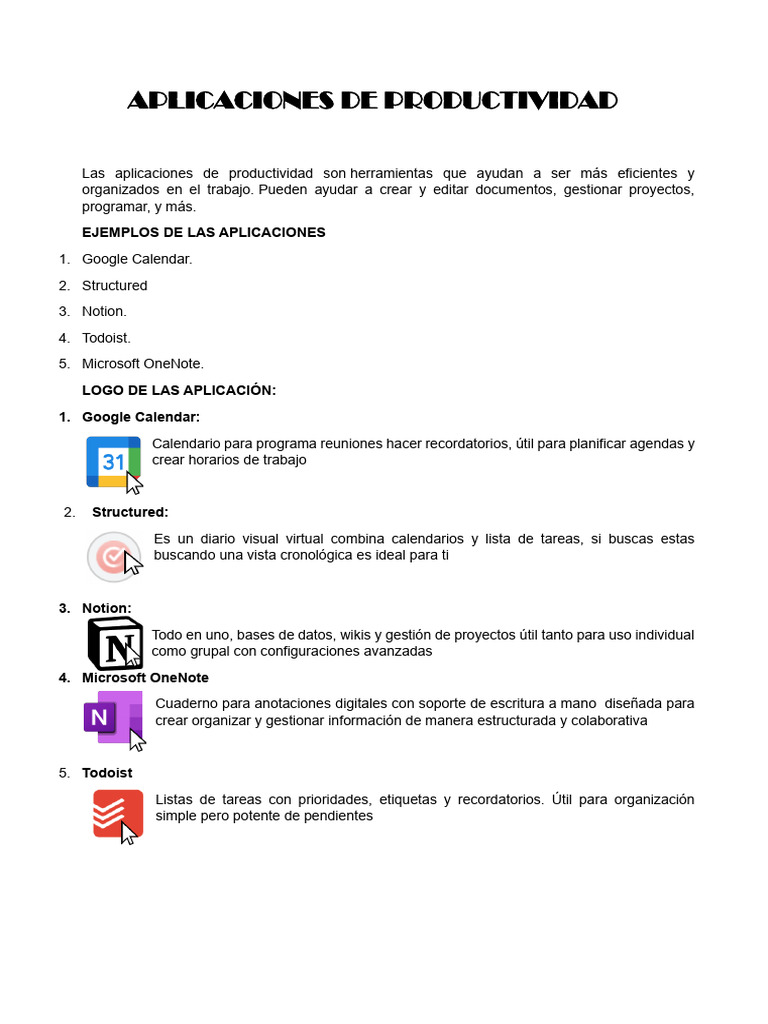 Aplicaciones de Productividad - Jose Dongo | PDF