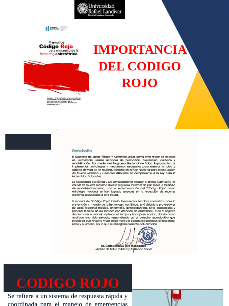 Presentacion Manual de Codigo Rojo | PDF | El embarazo | Parto