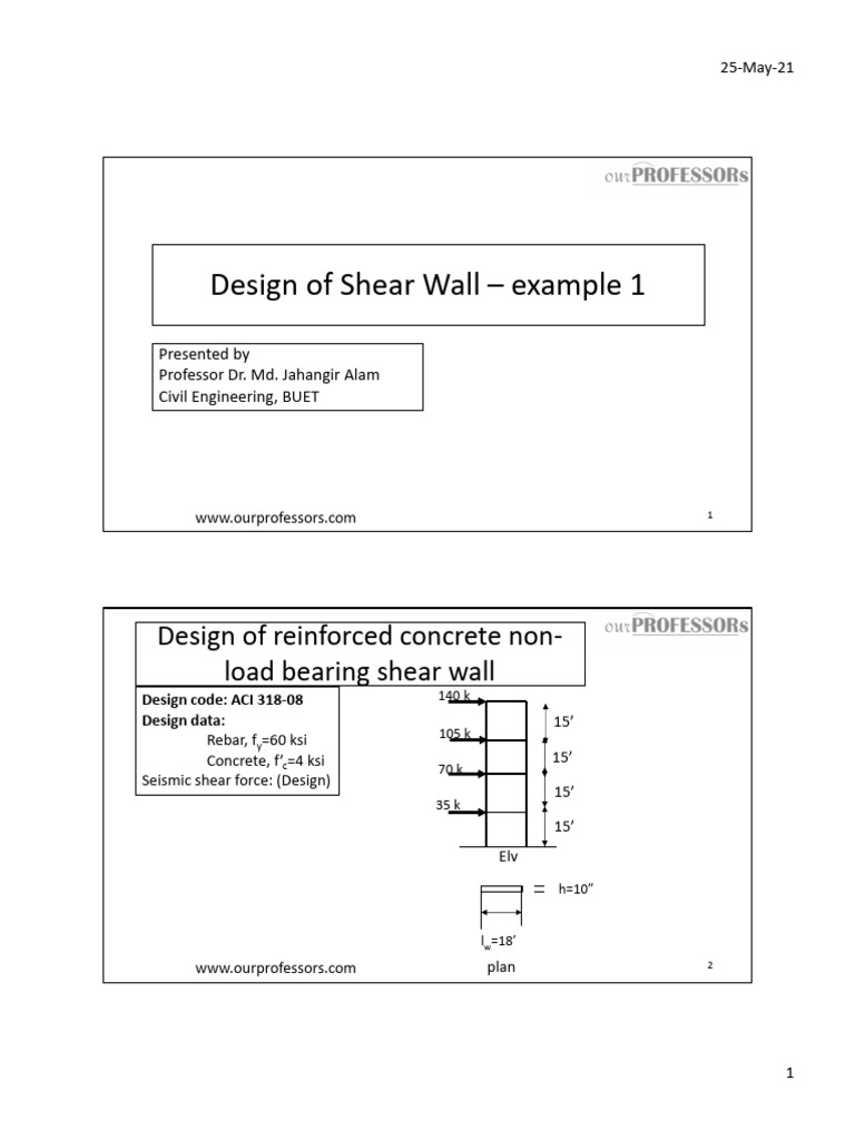 5a Shear Wall Design Example | PDF | Structural Engineering ...
