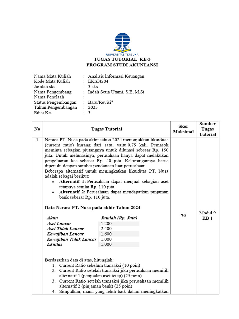 Soal Tugas 3 - AIK Ed in | PDF