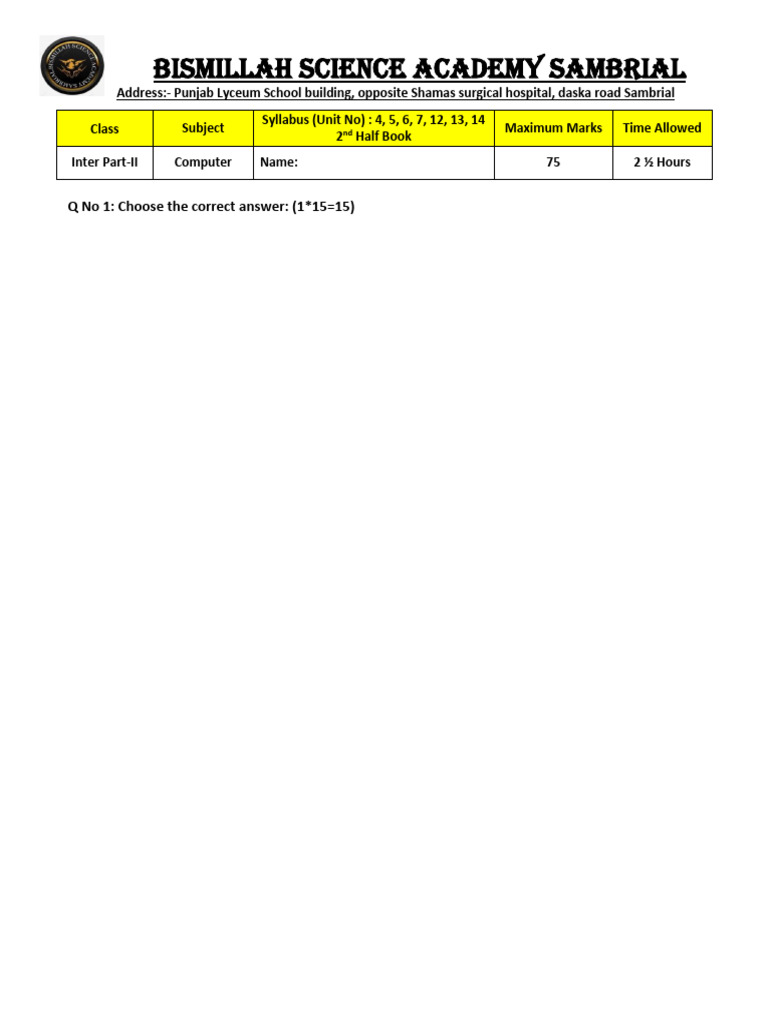 Part 2 Computer 2nd Half Book | PDF | Control Flow | Parameter ...