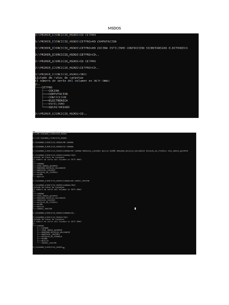 Msdos Ejercicio 1 y 2 | PDF