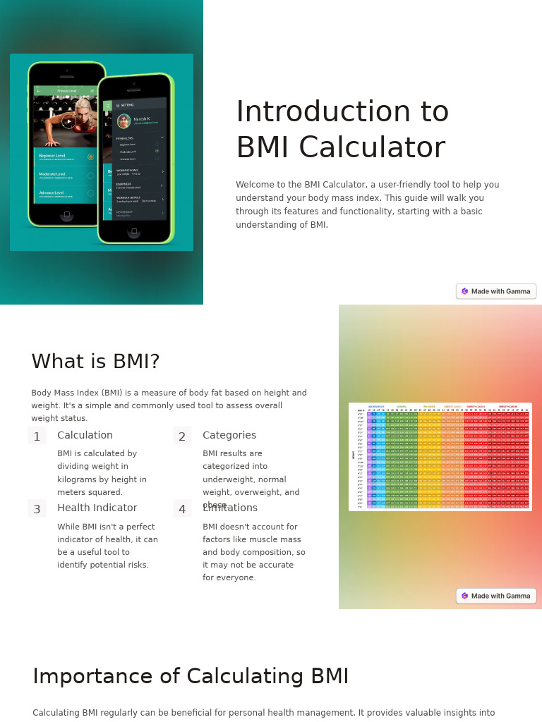 Introduction to BMI Calculator | PDF | Body Mass Index | Obesity