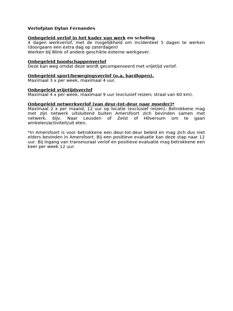 Verlofplan Dyl | PDF