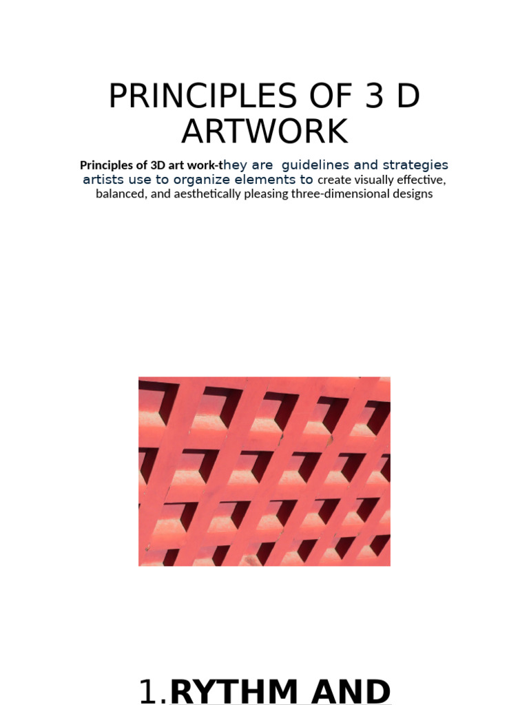 Principles of 3D Artwork Design | PDF