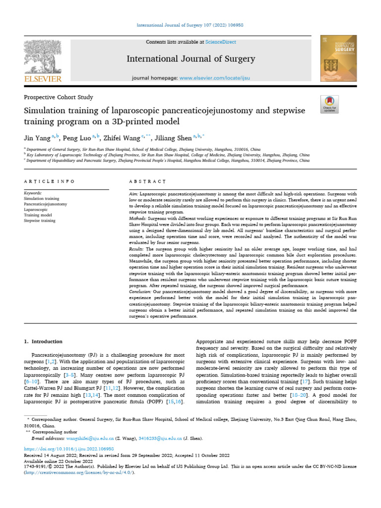 Simulation Training of Laparoscopic | PDF | Medical Specialties ...