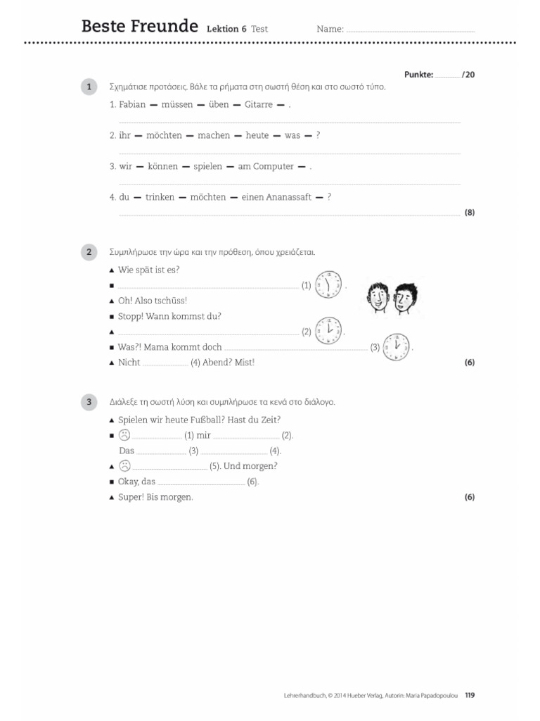 Chapter Six Kursbuch Beste Freunde | PDF