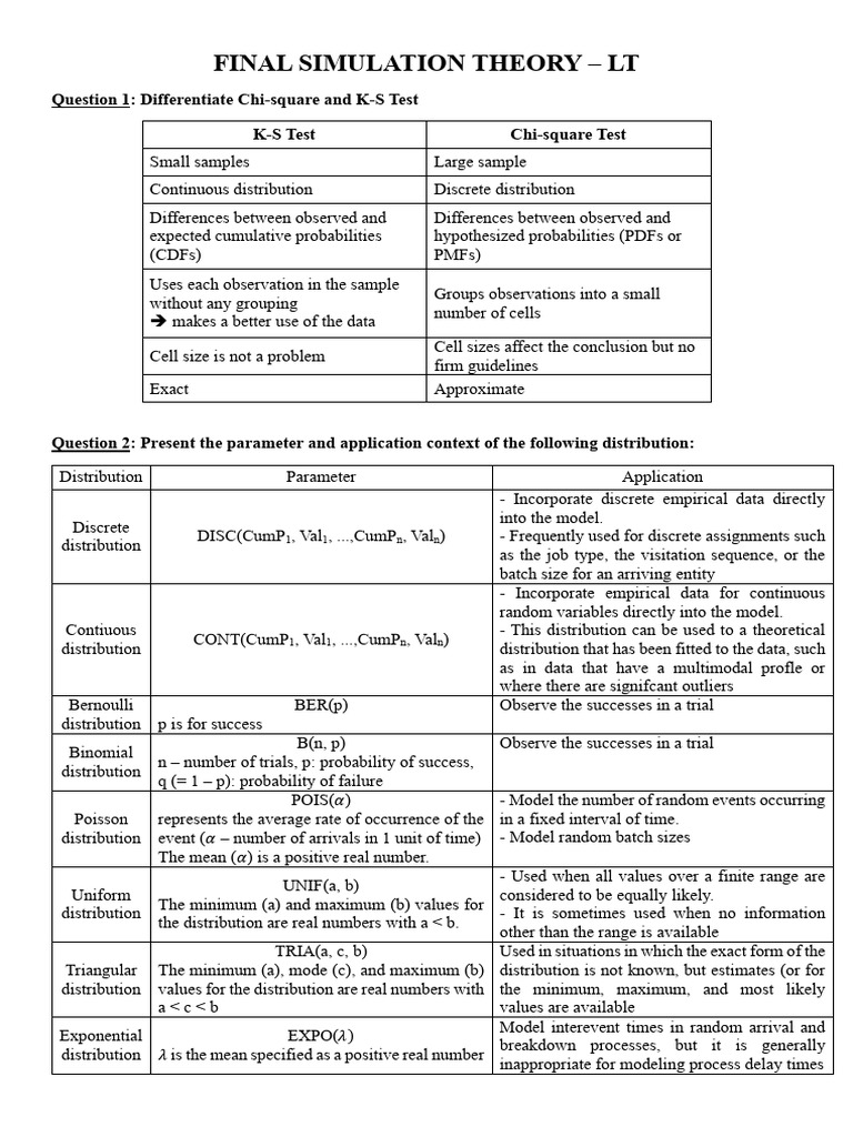 Final Simulation Theory - LT | PDF | Probability Distribution | Poisson ...