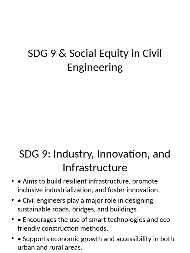 SDG9 Social Equity and Case Study Presentation | PDF
