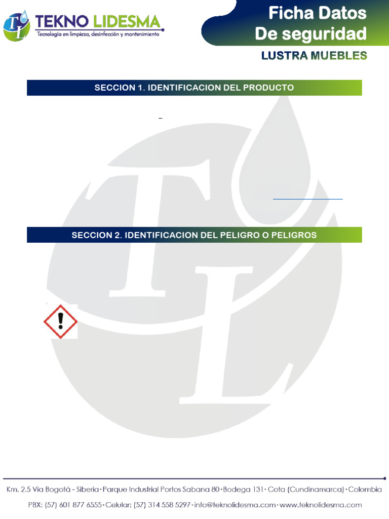 Lustra Muebles (FDS) 2023 | PDF | Agua | Toxicidad