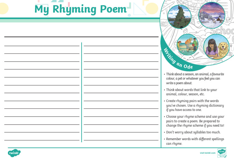 KS2 Writing Rhyming Poems - Template | PDF